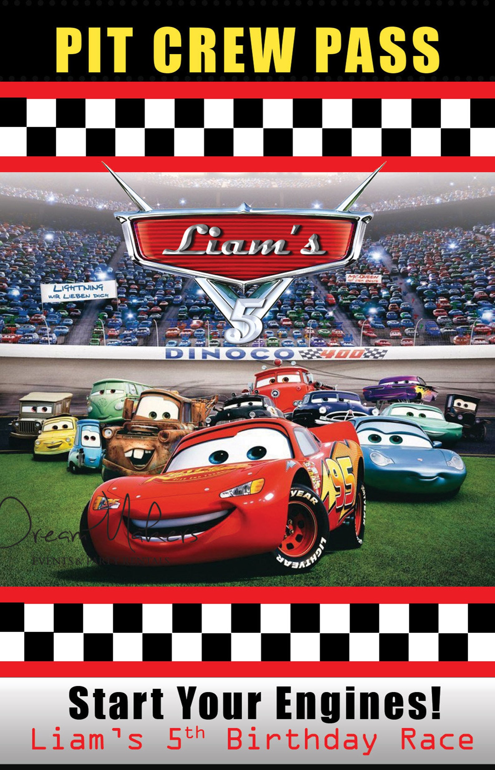 Cars VIP Pit Crew Pass ID Digital Art Customized - Etsy