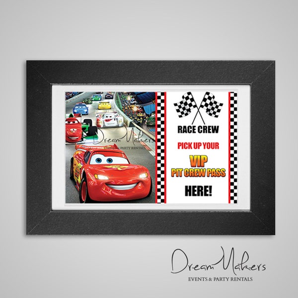 Cars Pit Pass - Etsy
