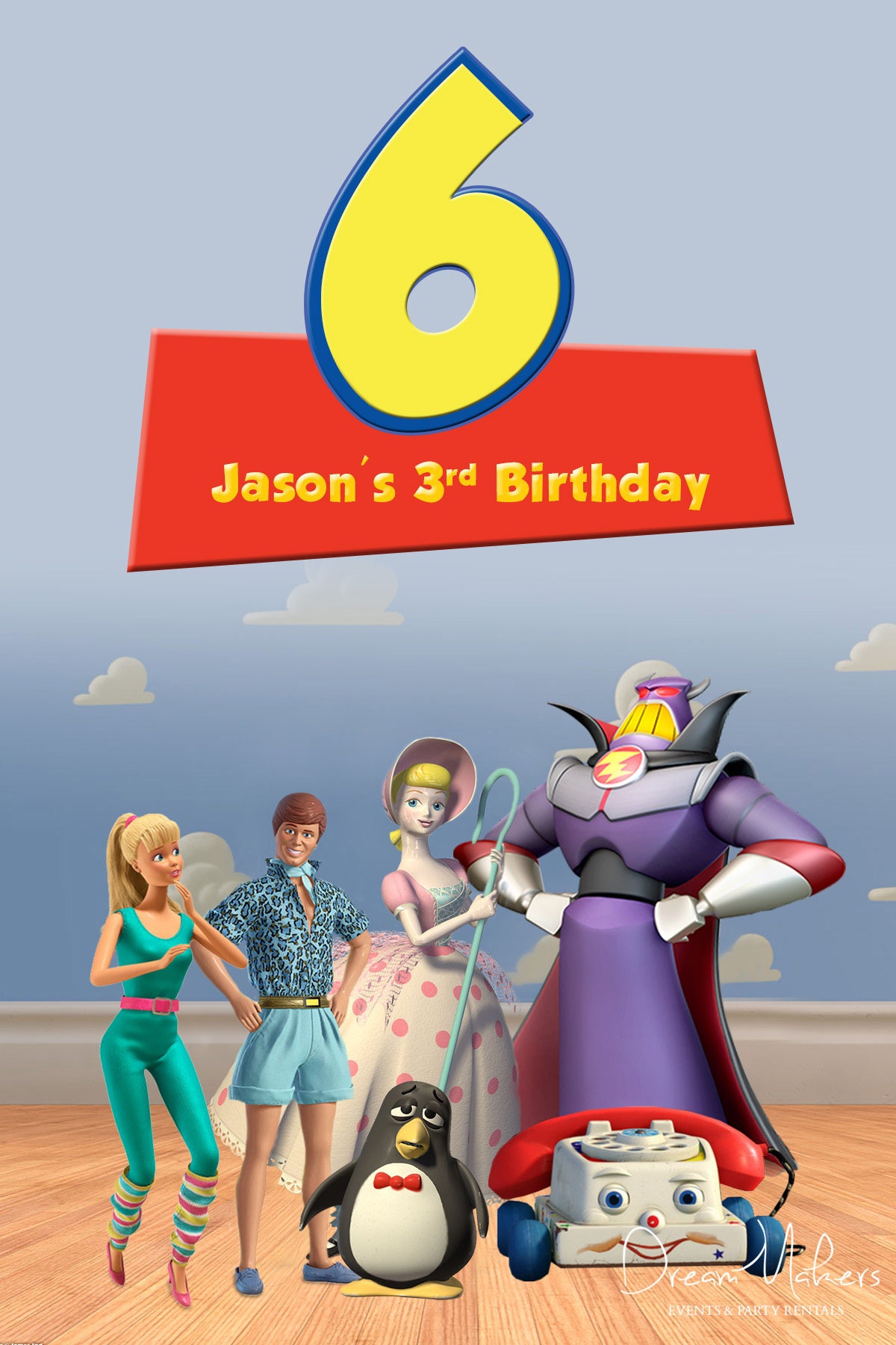 Toy Story Party Table Number 6 Sign 4 x 6 Digital | Etsy