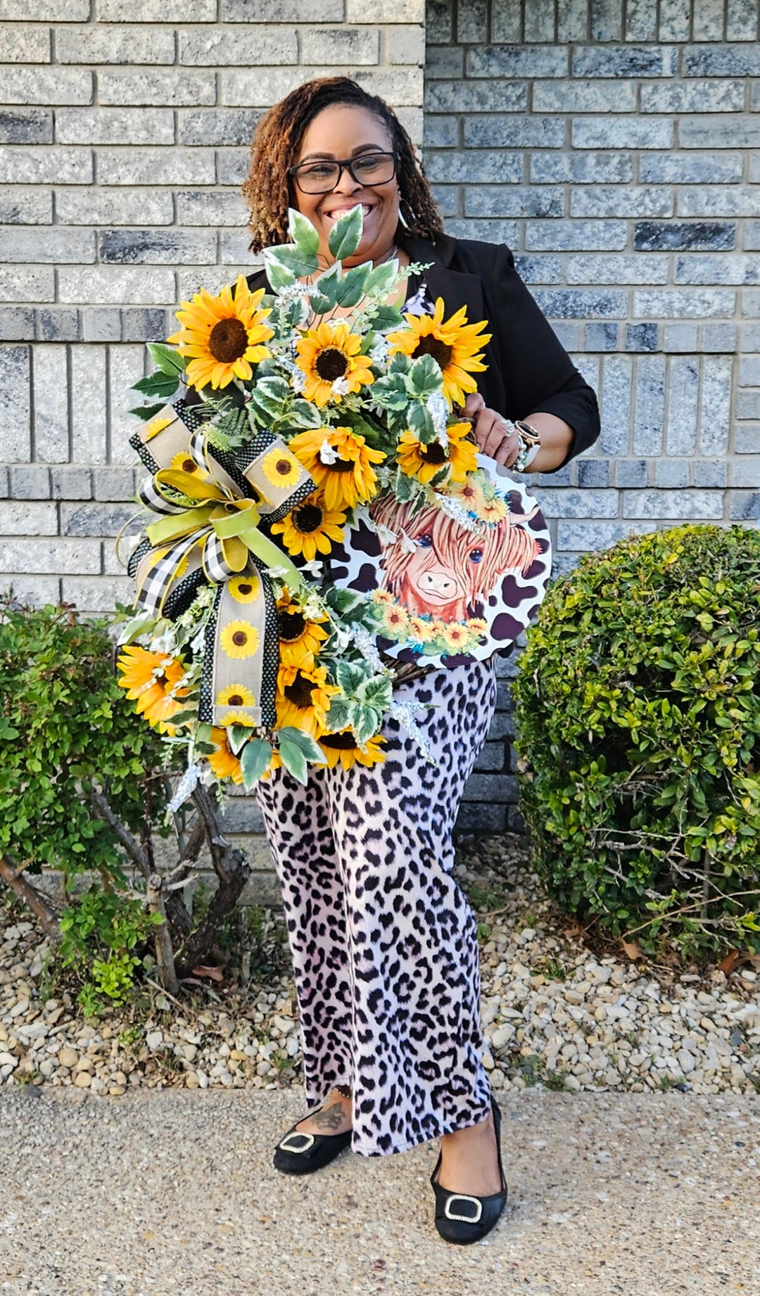 Highland Cow Grapevine Wreath made on Tiktok Live - Etsy