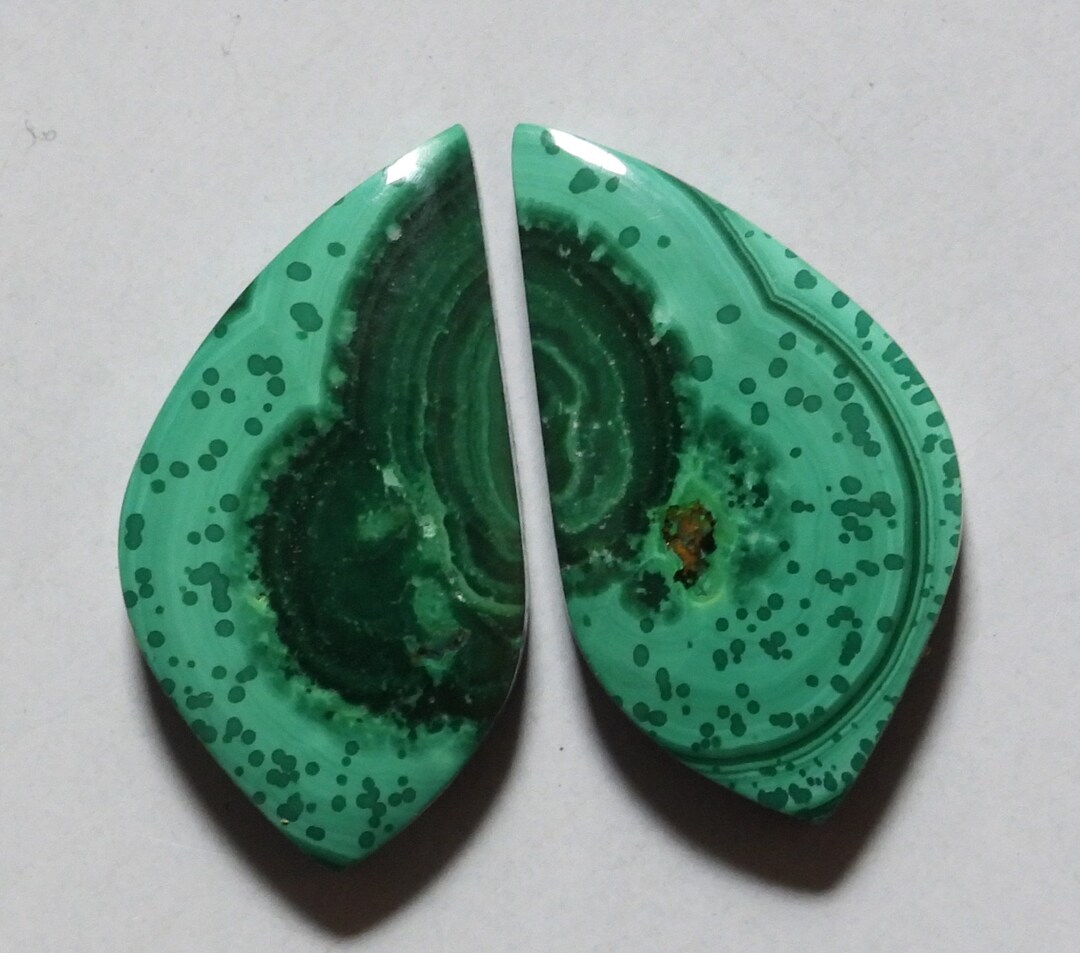 27.20 Cts Natural Malachite 24.3mm X 13.5mm Each Cabochon Match Pair - Etsy