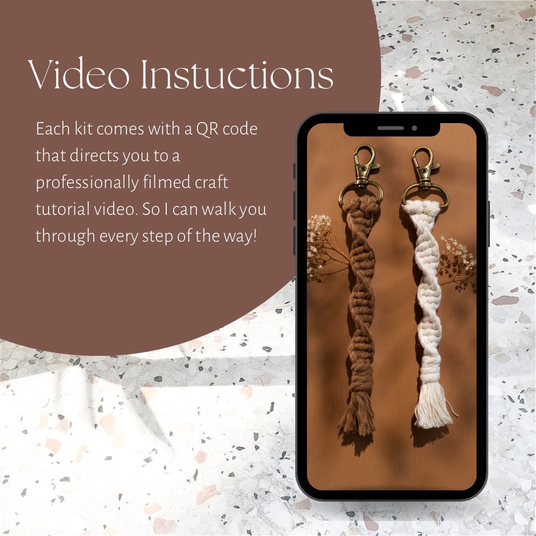 Natural Macrame Spiral Keychain Craft Kit for Crafters - Etsy