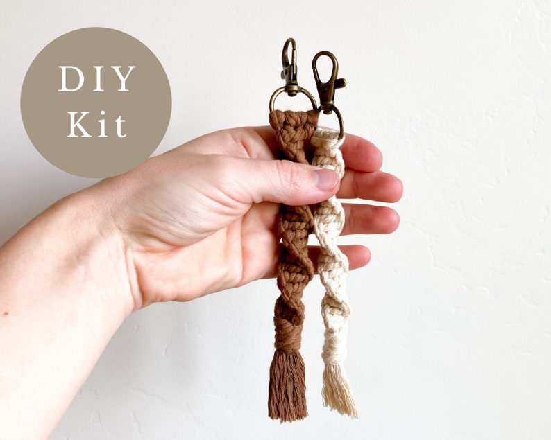 Natural Macrame Spiral Keychain Craft Kit for Crafters - Etsy
