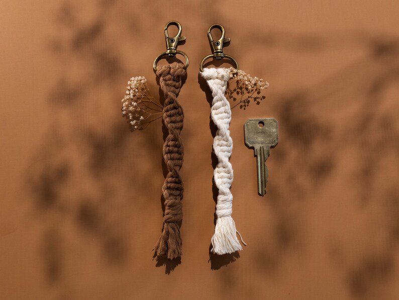 Natural Macrame Spiral Keychain Craft Kit for Crafters - Etsy