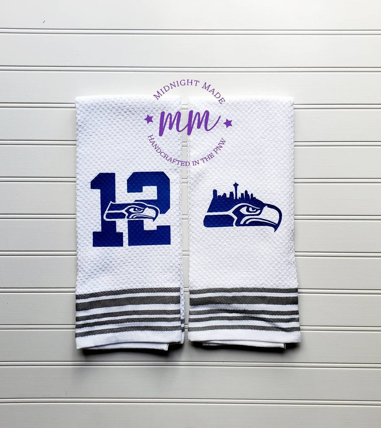 Seahawks Kitchen Towel, Seahawk Gift, Football Decor Midnight Made - Etsy