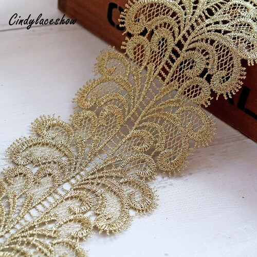 Vintage Gold Lace Trim Gold Lace Bridal Wedding Dress Edge - Etsy
