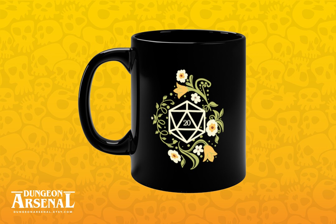 D20 Dice of Druid D&D Mug, Dungeons and Dragons Mug, Dnd Mug, D20 Dice ...