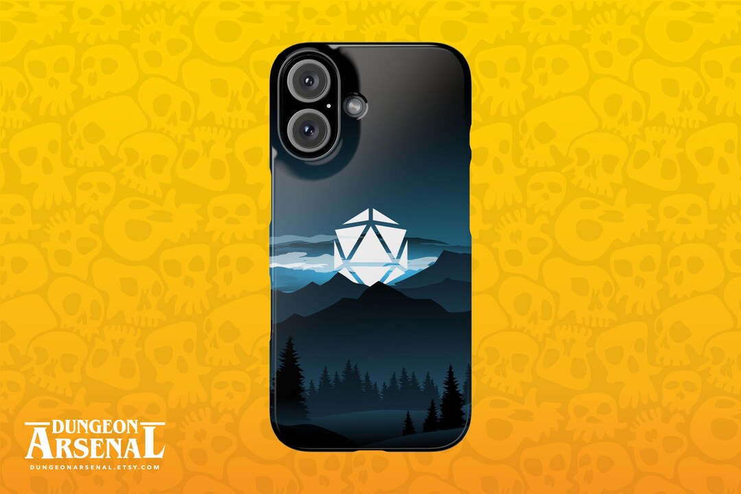 D20 Dice Moon Dungeons and Dragons Phone Cases, Dnd Phone Cases, D&D ...