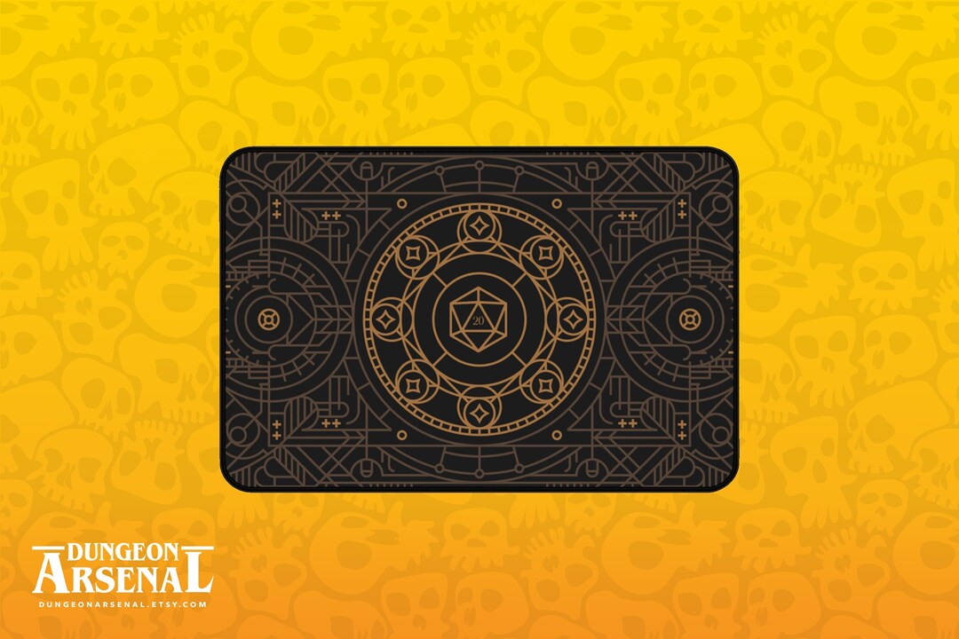 Retro D20 Dice Desk Mat - Dungeons and Dragons Desk Mat - D&D Mousepad ...