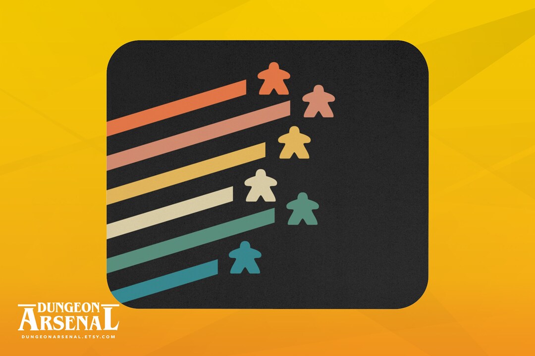 Retro Boardgames Meeple Mouse Pad - Meeples Set Rectangle Mousepad ...