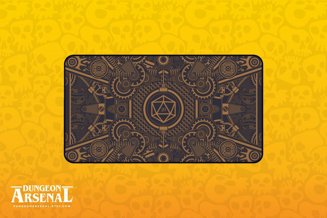 MTG Playmat - Steampunk D20 Dice Desk Mat - Dungeons and Dragons Desk ...