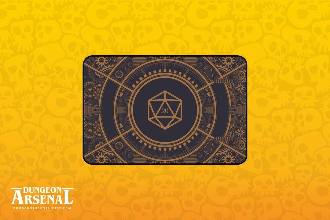 Magic Play Mat - Steampunk D20 Dice Desk Mat - Dungeons and Dragons ...