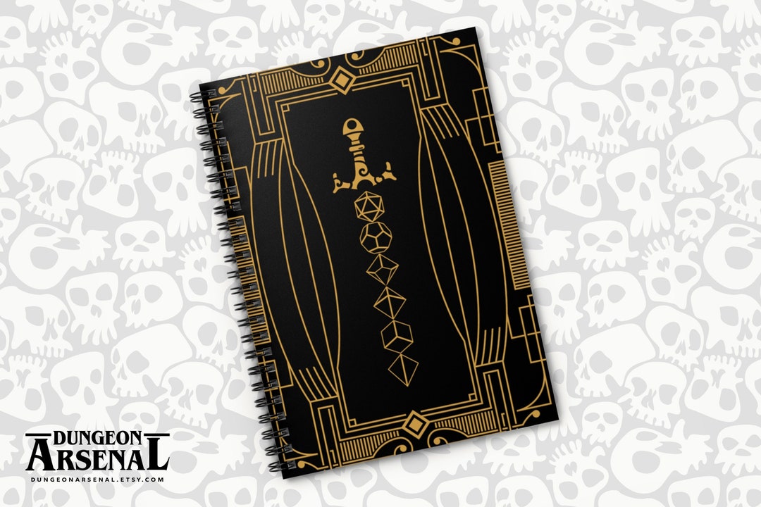 Dice Sword Deco DND Notebook Campaign Journal Player Character Journal ...