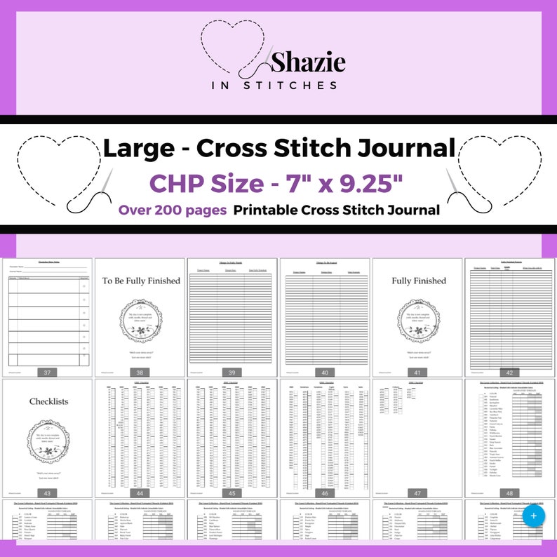 Printable Classic Happy Planner Size Cross Stitch Journal Over 150 ...