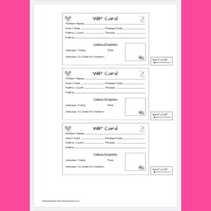 Printable PDF WIP Cards | Etsy