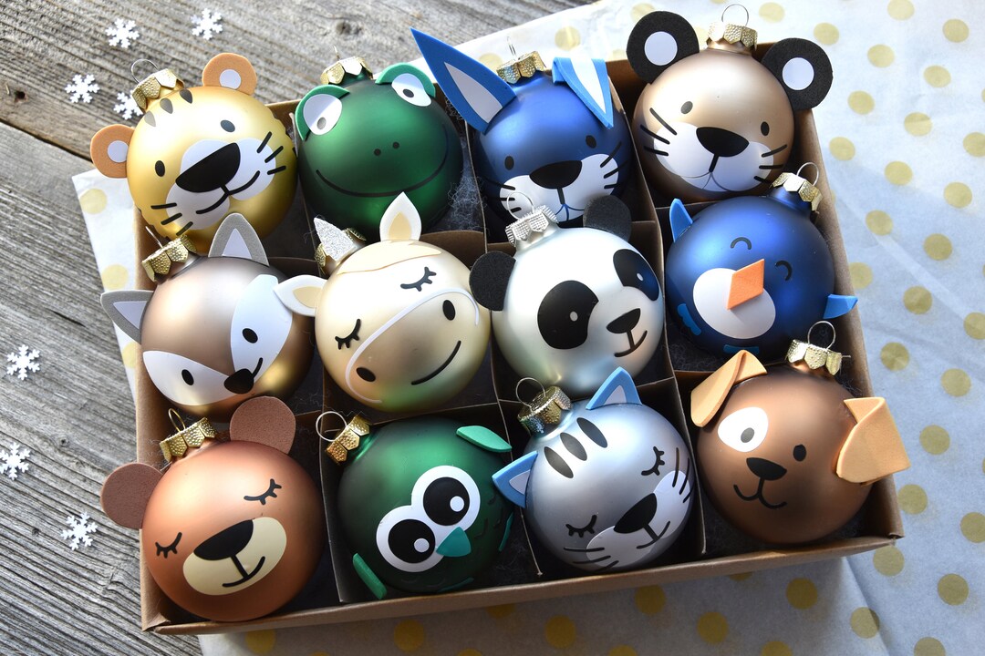 Plotter File “animal Christmas Balls” • DXF, SVG - Etsy