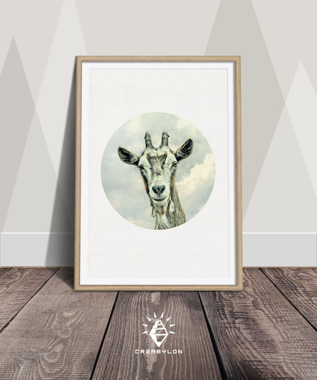 Goat Printable, Farm Animal, Wall Art Decor, Large Printable Kids Room ...