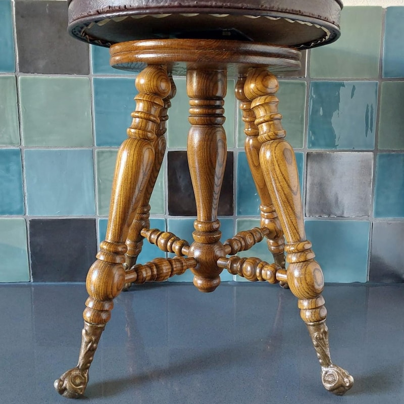 Antique Piano Stool - Etsy