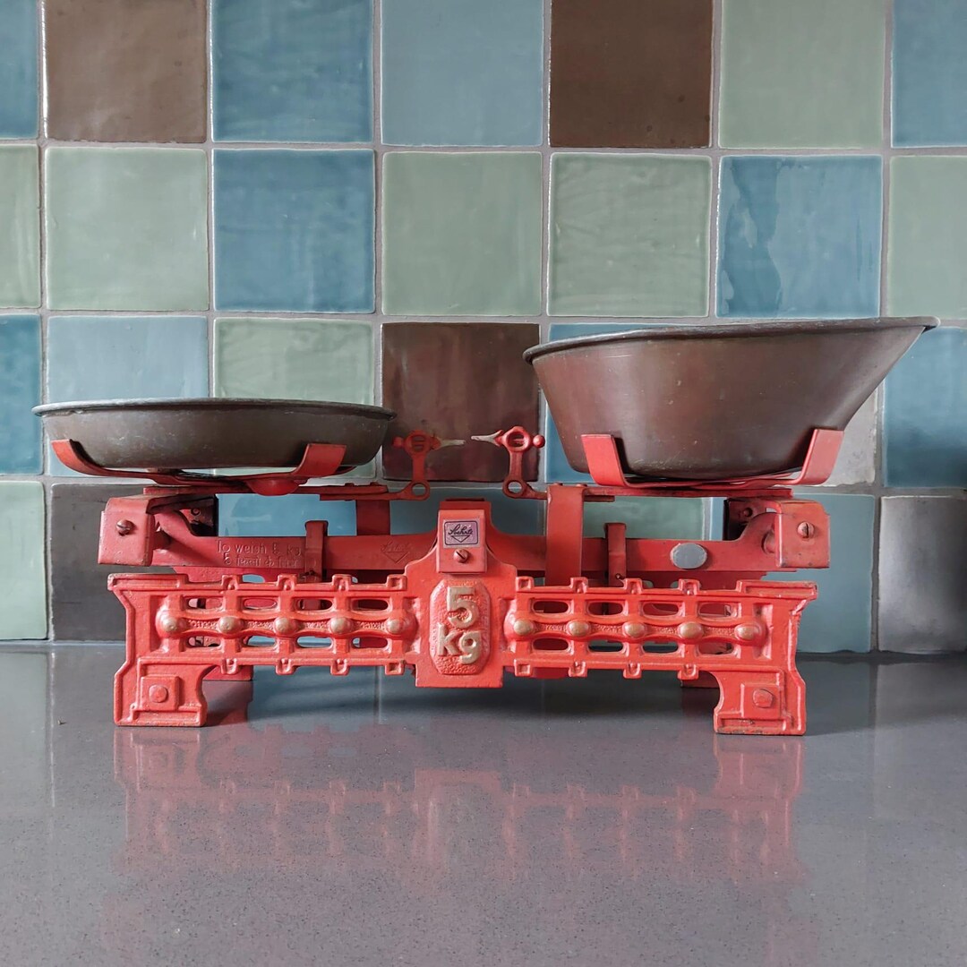 Soehnle Cast Iron Copper Metal Scale, Antique Shop Kitchen Decoration ...