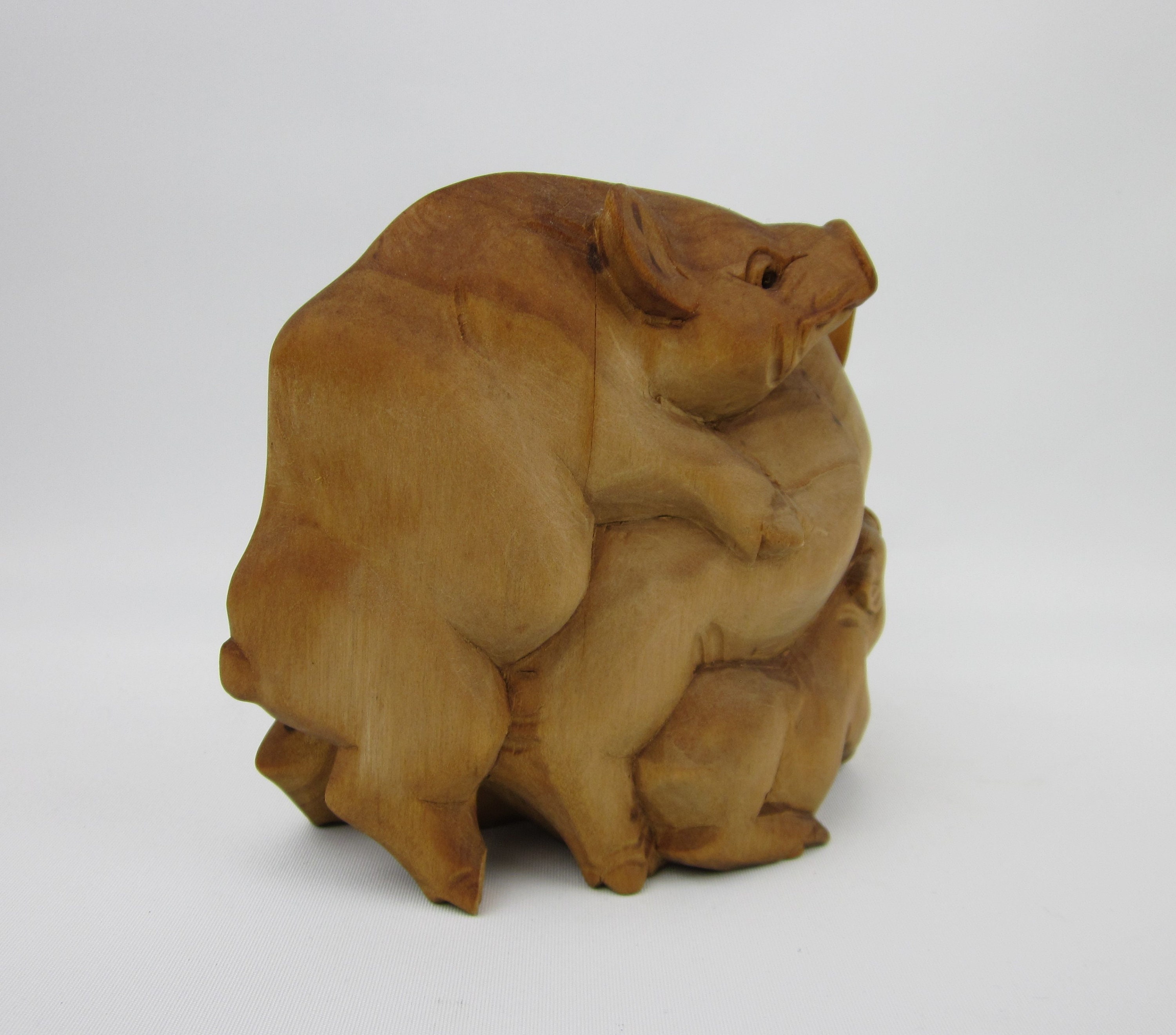 Pig pigs Bali Indonesia Asia wood carving asian handicraft | Etsy