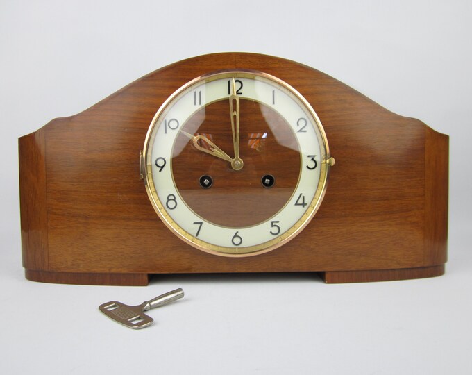 HERMLE FHS Germany Pendulum Mantel Clock Mantel Clock Wood Key Winding ...