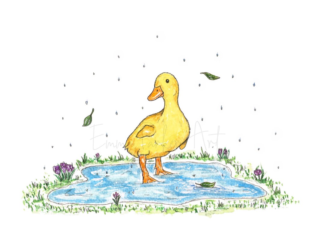 Duckling 'Ciara' Fine Art Print / Watercolour Duckling Art Print / Cute ...