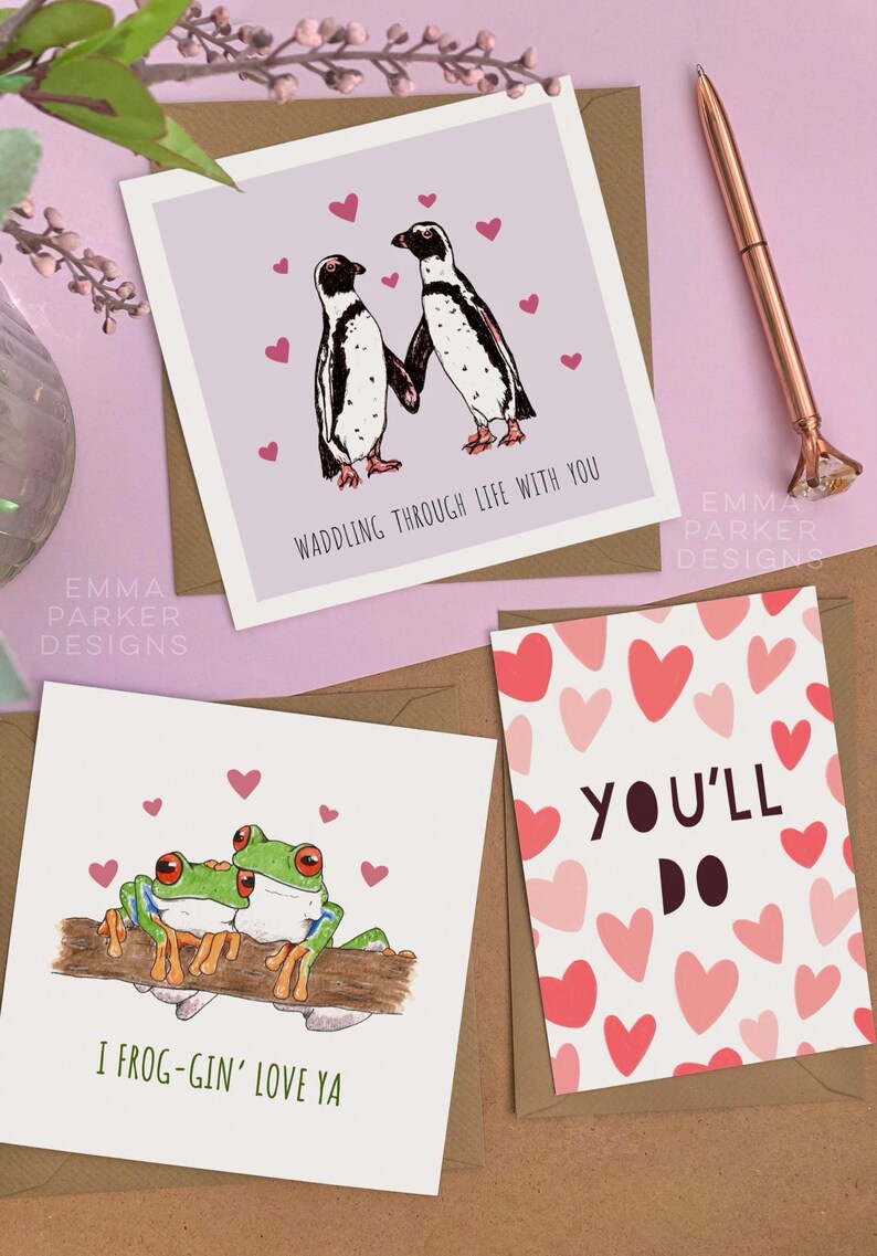 Cute Frog Anniversary Card | Funny Couples Card | Gender Neutral Card ...