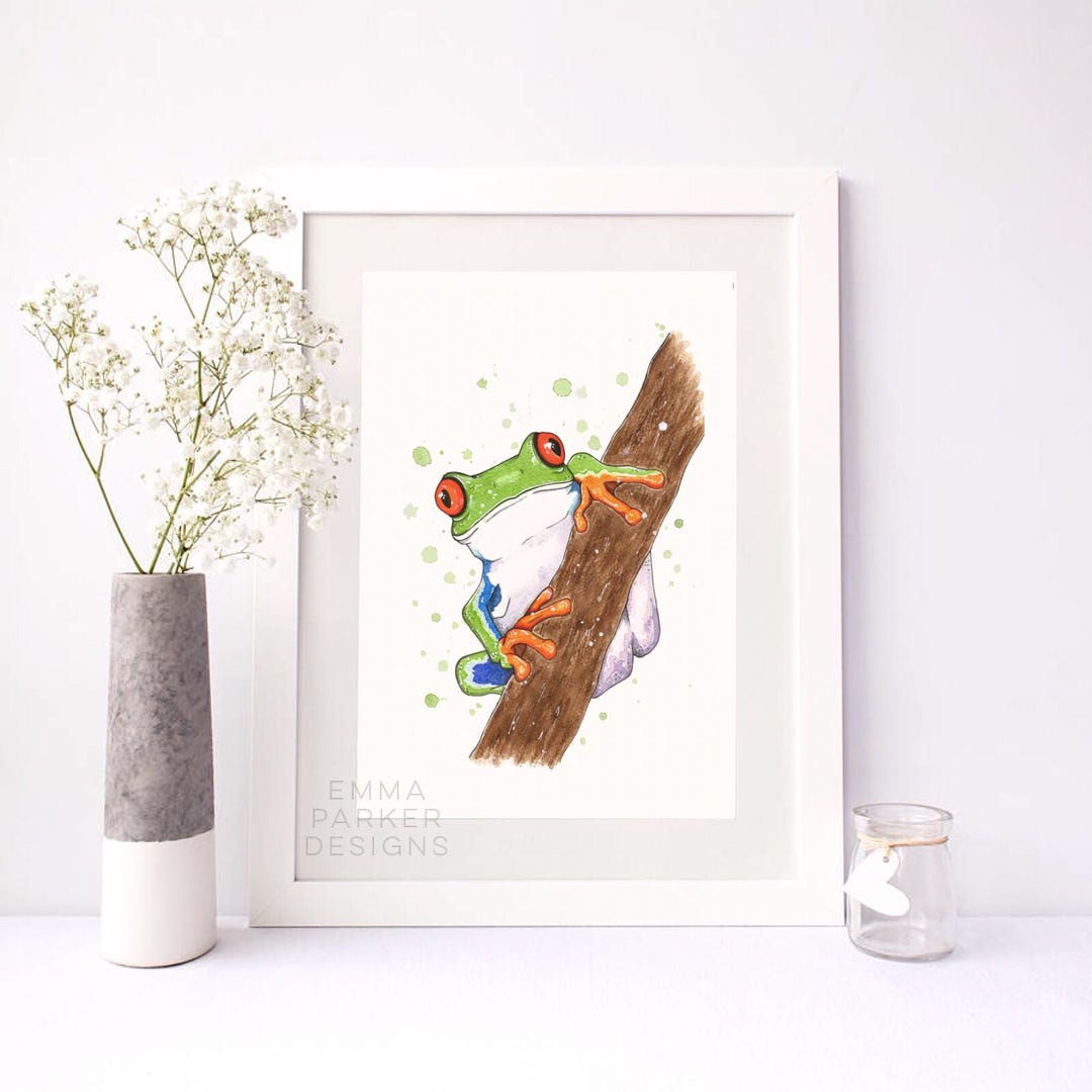 Watercolour Tree Frog Fine Art Print | Tree Frog Painting | Tree Frog ...