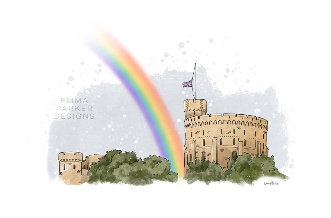 Watercolour Windsor Castle Fine Art Print rainbows Over Windsor Windsor ...