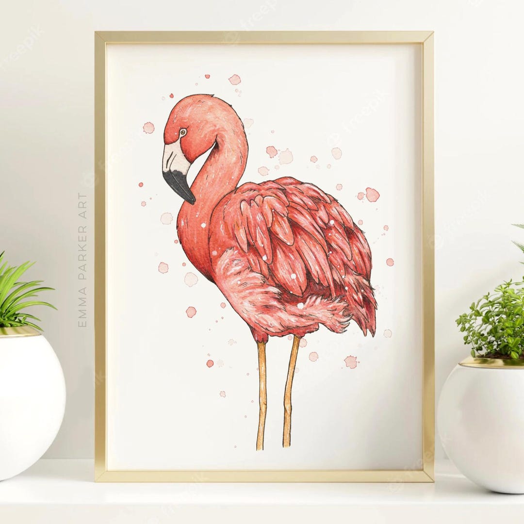 Watercolour Flamingo Fine Art Print ‘flamboyance’ | Flamingo Art ...
