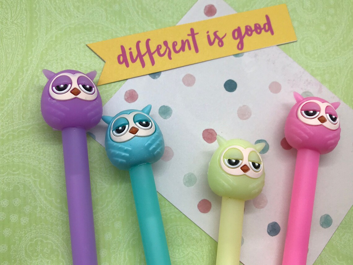 Owl Gel Pen Owl Pens Owl Gel Pens Pen Pens Stationery - Etsy