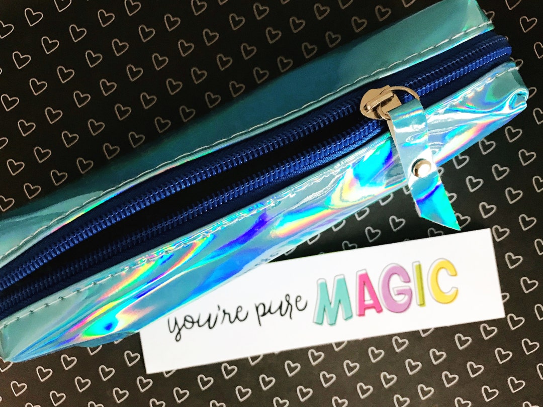 Iridescent Pencil Case Holographic, Hologram, Shiny, Stationery, Pencil ...