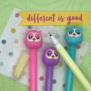Owl Gel Pen, Owl Pens, Owl, Gel Pens, Pen, Pens, Stationery, Novelty ...