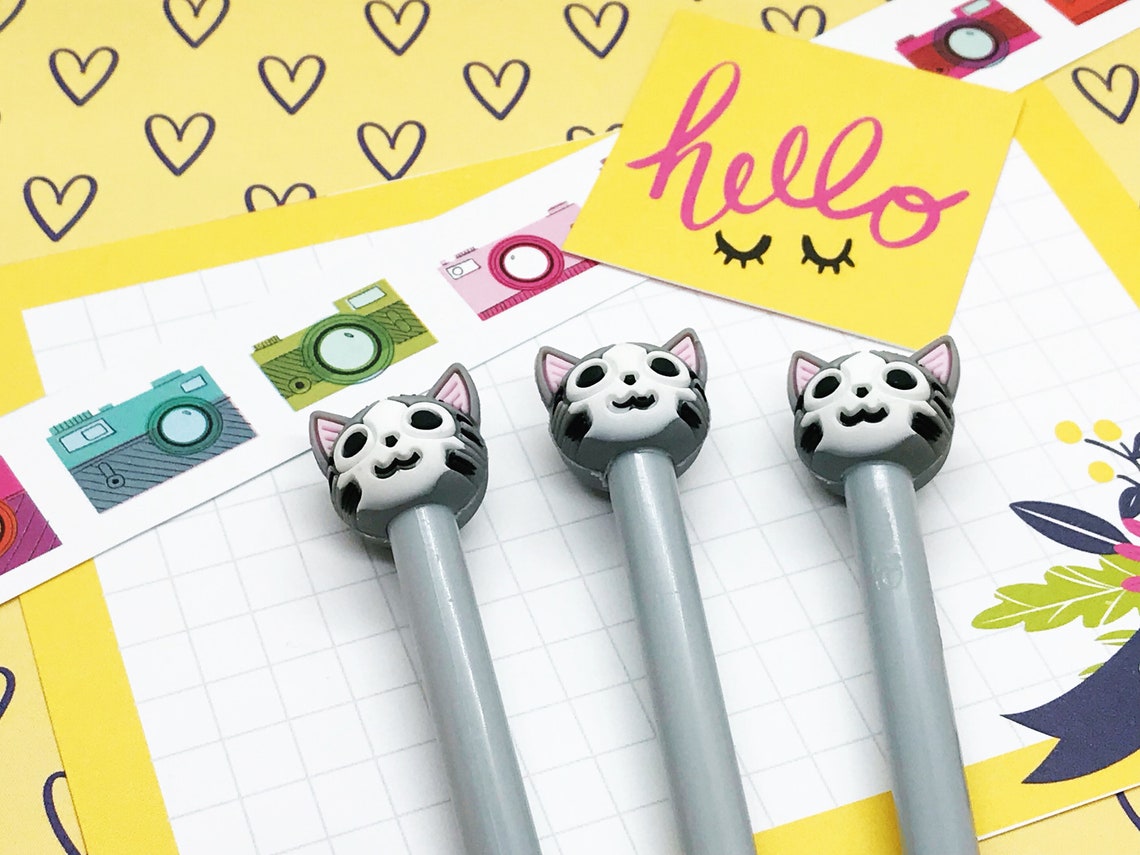 Cat Gel Pen, Cat Pens, Cat, Pussy Cat, Gel Pens, Pen, Pens, Stationery ...