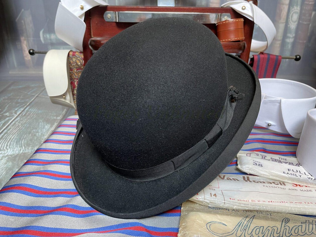 Vintage 1955 Herbert Johnson Bowler Hat Size 6 7/856cm With Box HJ1965 ...
