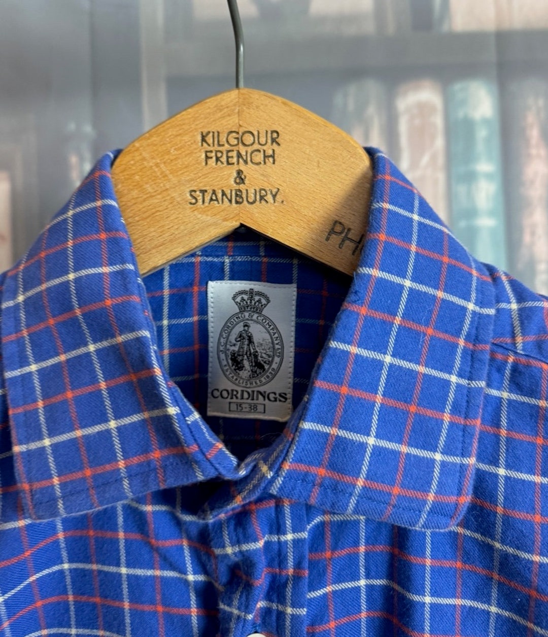 Cordings of Piccadilly Blue Tattersall Check Shirt. Neck 15/38cm. ref ...
