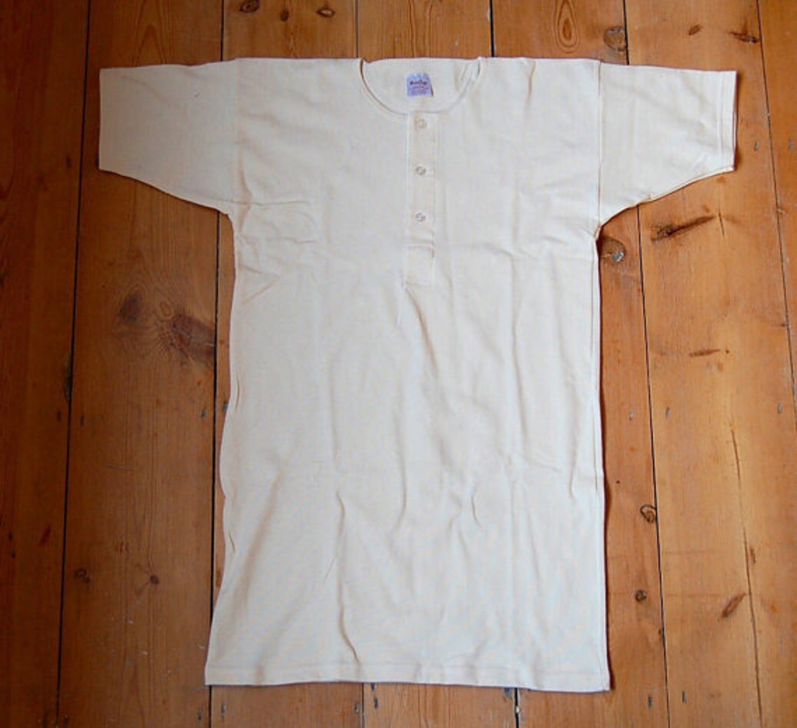Traditional Button Front Undershirt SHORT Sleeve WOOL Old Store ...