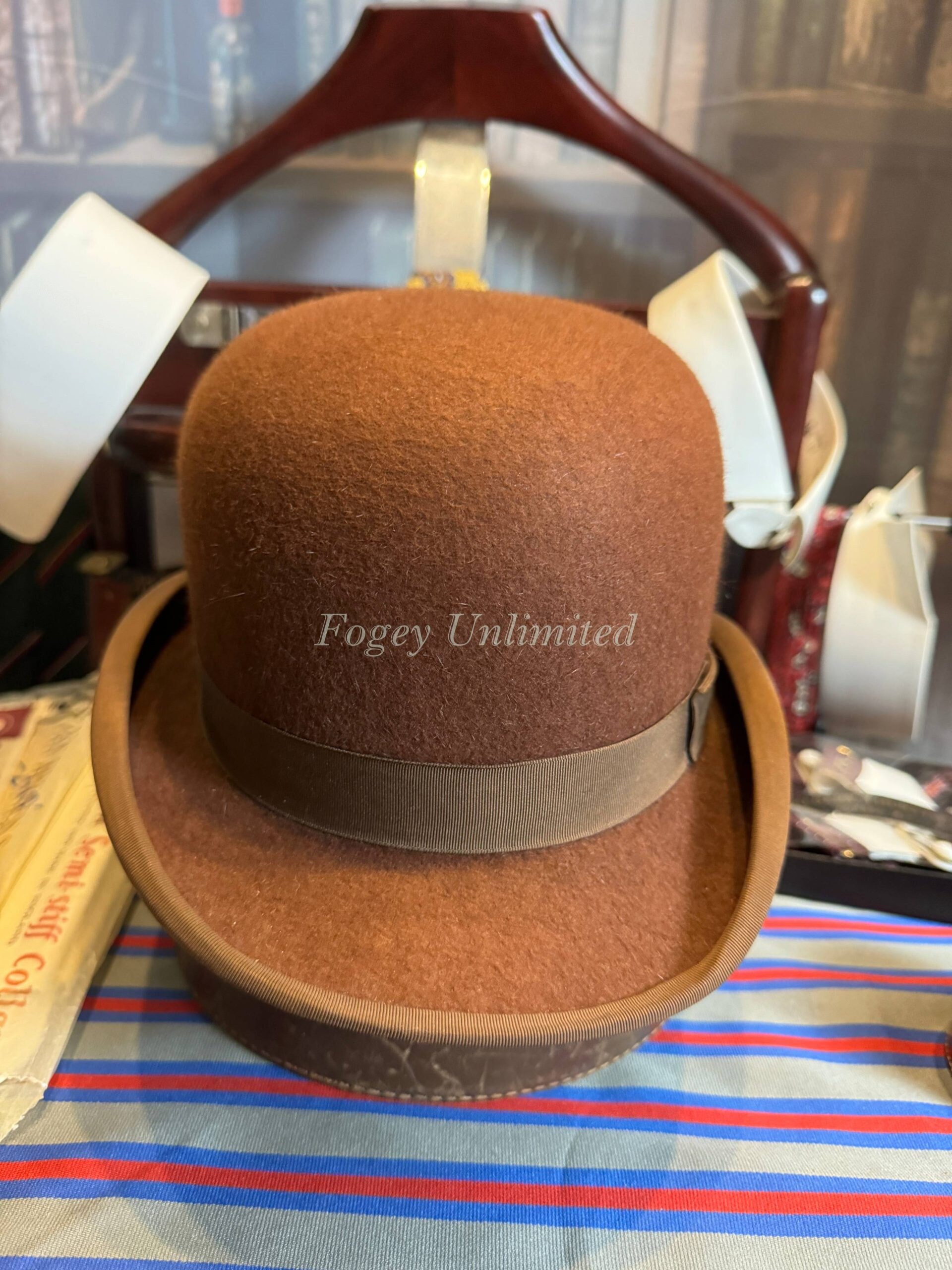 Vintage BROWN Herbert Johnson Bowler Hat Size 6 7/8 Vintage BROWN Herbert Johnson Bowler Hat Size 6 7/8