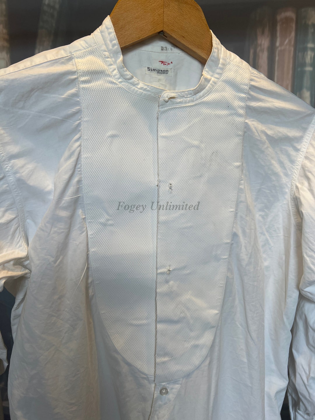Vintage Formal White Tie/evening Wear Stiff Fronted Tunic Shirt. Size ...