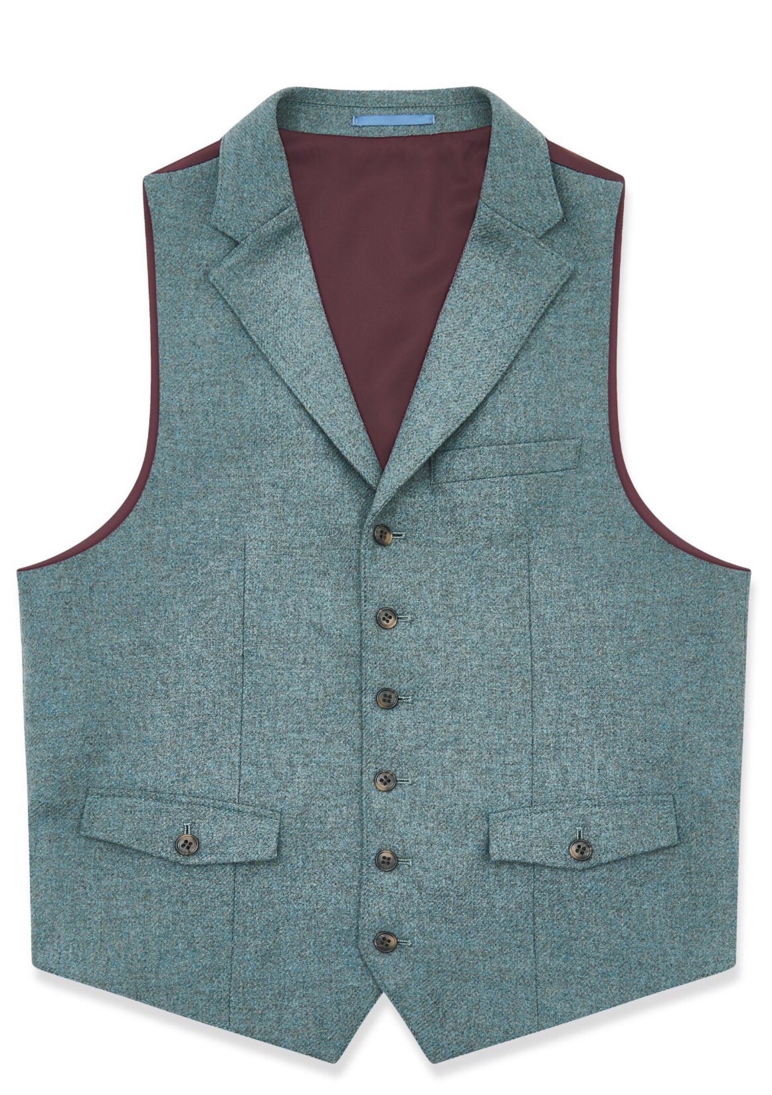 Henfield Lapelled Waistcoat/vest by Gurteen. Teal Size 40" Chest - Etsy
