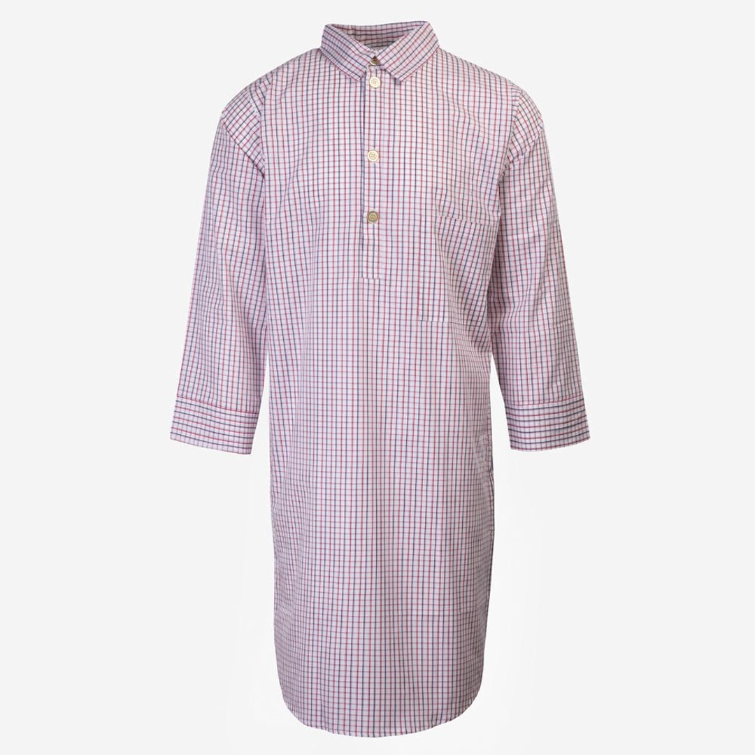 Traditional Style Closed Front Button up Long Nightshirt by Somax ...