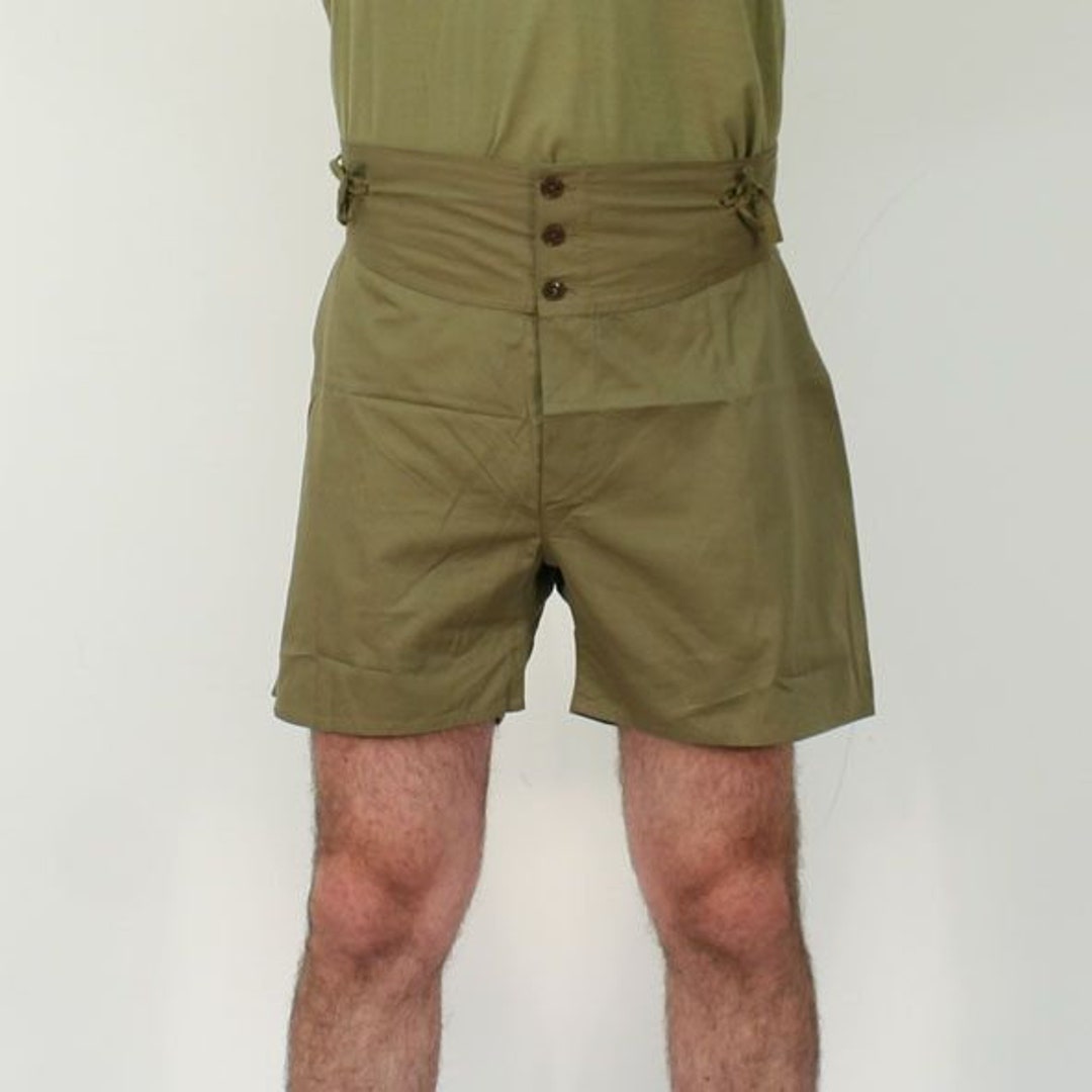 Vintage Style Green Army Button Front Boxer Shorts New Old Store Stock ...