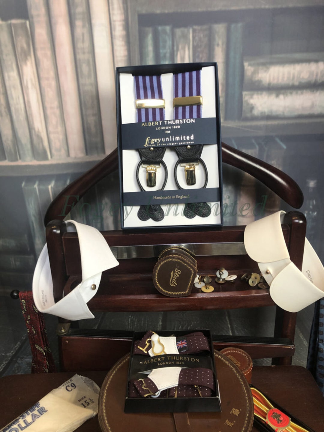 Albert Thurston COMBINATION Braces/suspenders Button Ends or Clip on ...