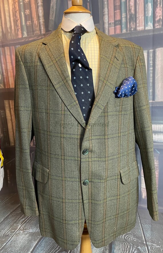 Mens blue hacking windowpane - Gem