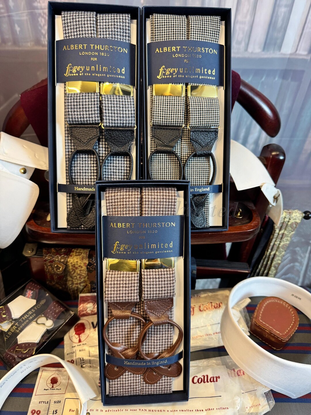 Albert Thurston Dugdale Bros Cloth Woven Braces (suspenders) City and ...