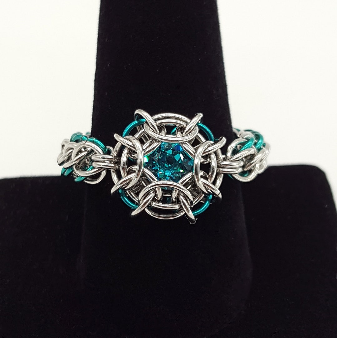 Phaedra, Finger, Ring, Chain Mail, Chainmail, Chainmaille, Swarovski ...