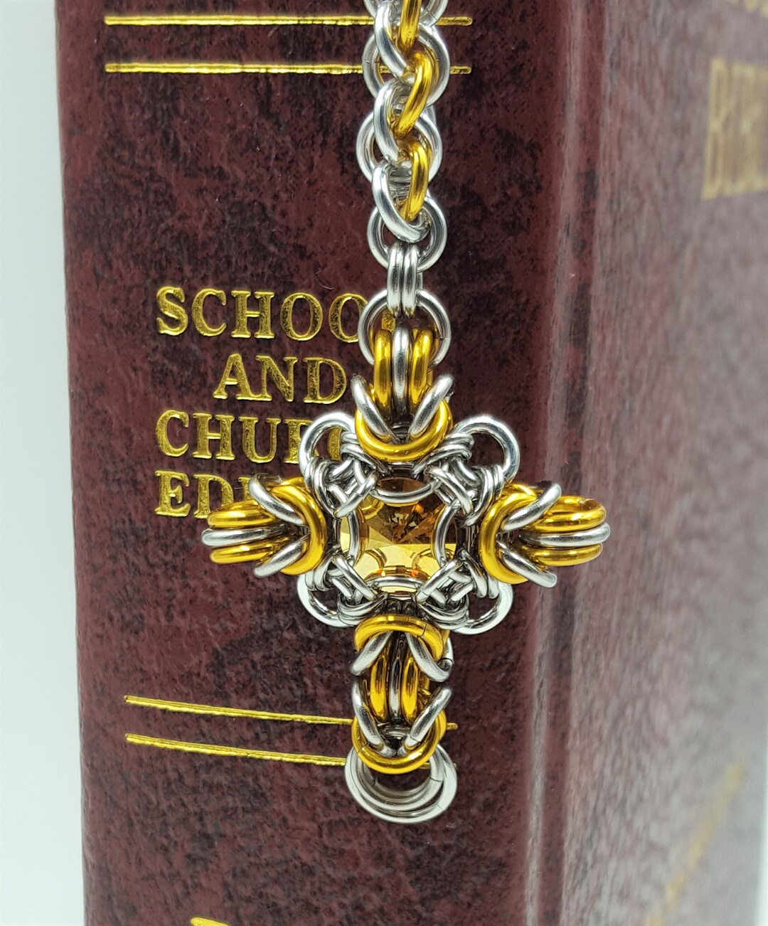 Celtic Cross, Bookmark, Chainmail, Chainmaille, Swarovski, Crystal ...