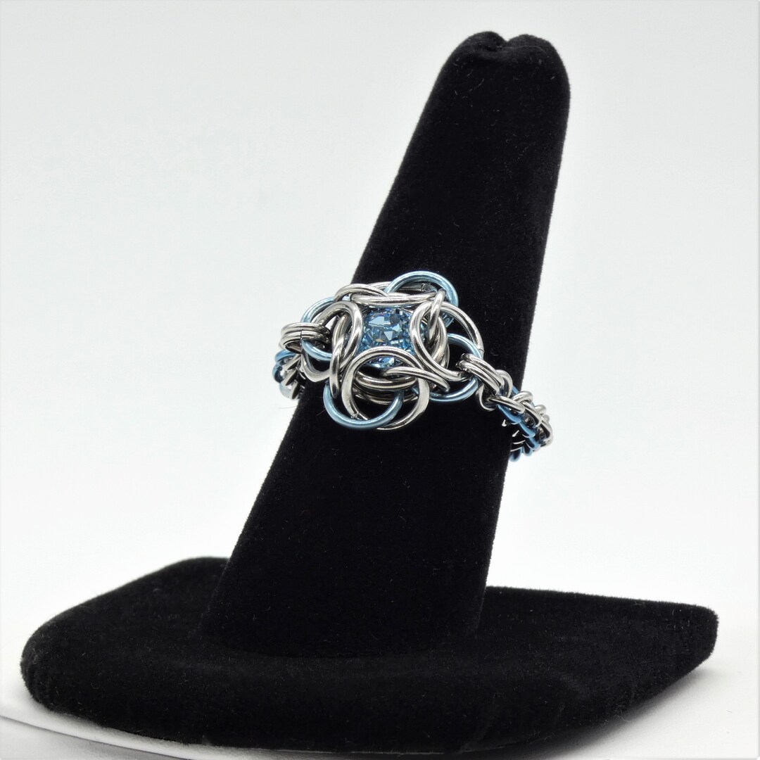 Prima, Finger, Ring, Chain Mail, Chainmail, Chainmaille, Swarovski ...