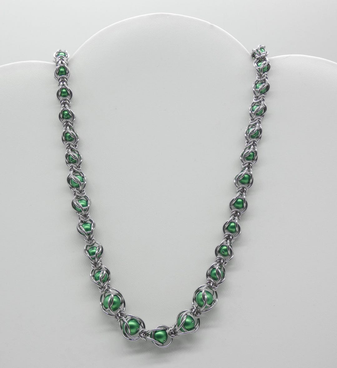 Captive, Pearl, Graduated, Necklace, Chainmail, Chainmaille, Chain Mail ...