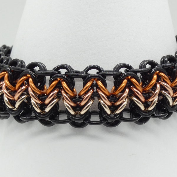 Copper Byzantine Rose Chainmail Bracelet - Etsy